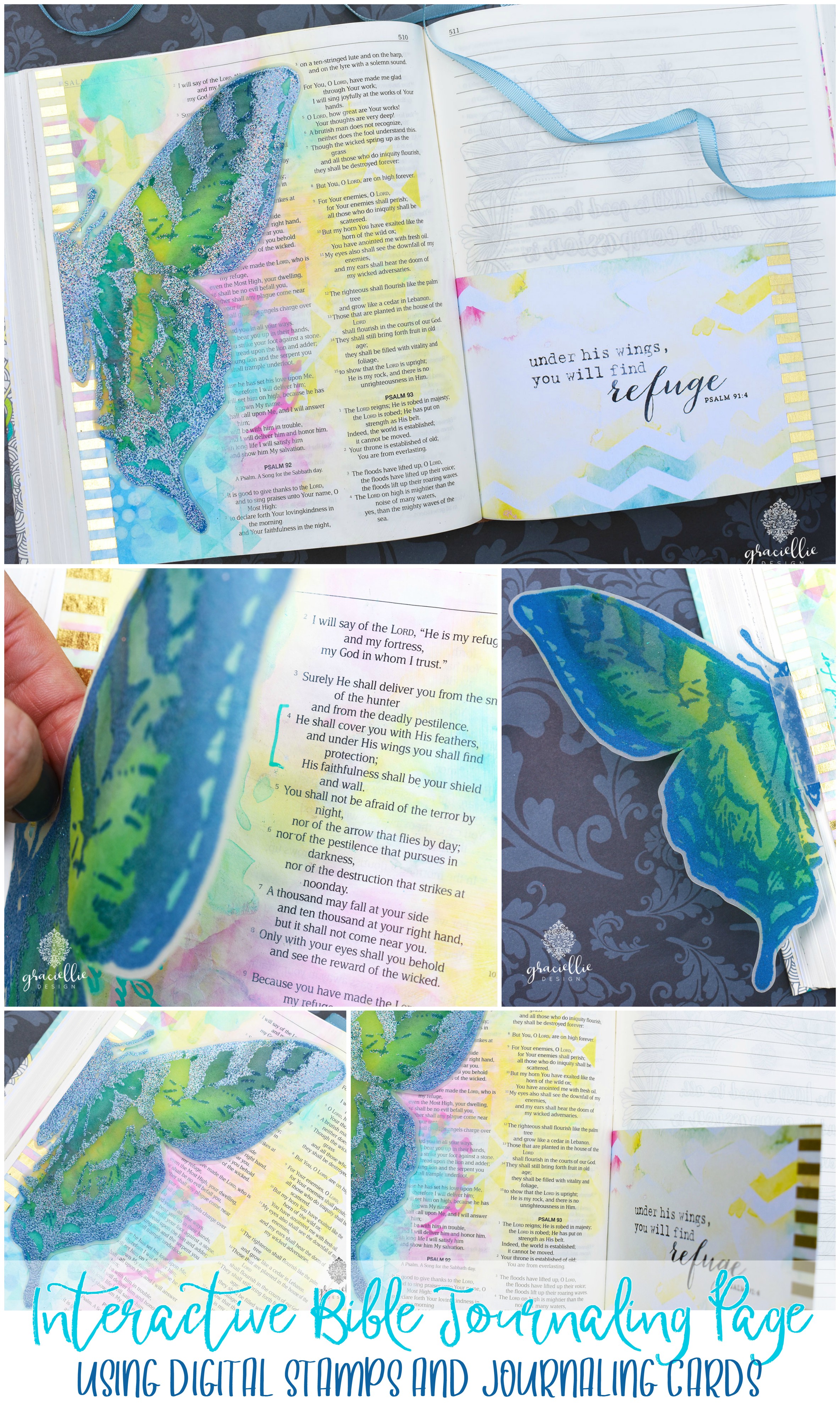 Interactive Butterfly Bible Journaling Page with Digi Stamps ...