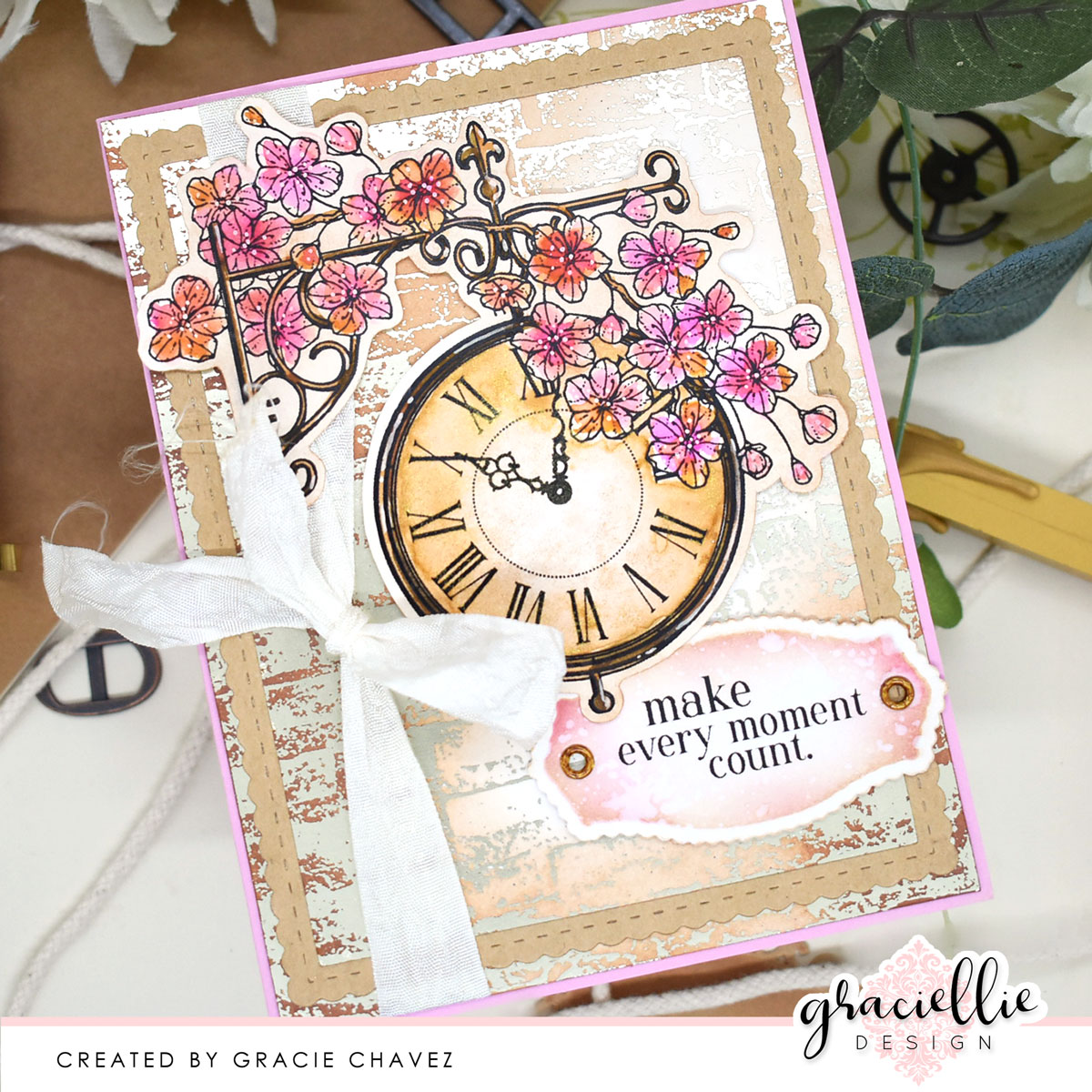 Birthday Giveaway + Freebie & Stamp Set • Antique Floral Clock ...